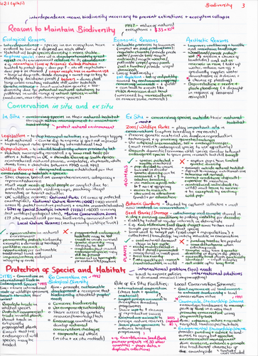 OCR A Level Biology Biodiversity Revision Poster | Teaching Resources