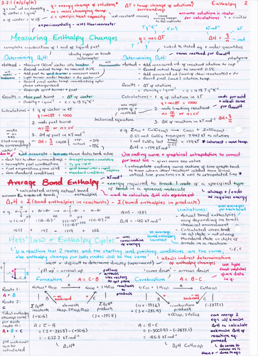OCR A Level Chemistry Enthalpy Revision Poster | Teaching Resources