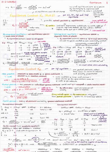 OCR A Level Chemistry Equilibrium Revision Poster | Teaching Resources