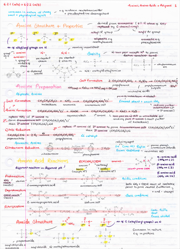 OCR A Level Chemistry Amines, Amino Acids & Polymers Revision Poster ...