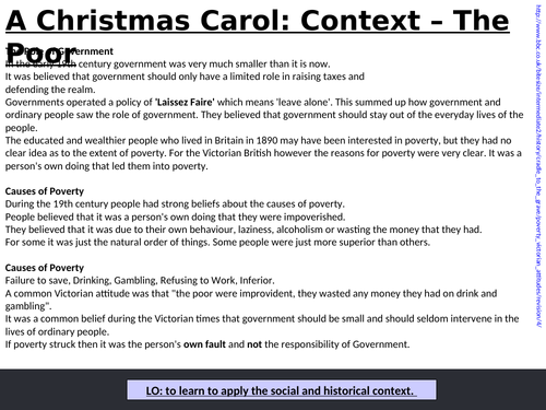 Context Resource Card - A Christmas Carol | Teaching Resources