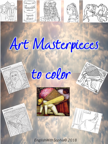 Art Masterpieces to colour | Teaching Resources