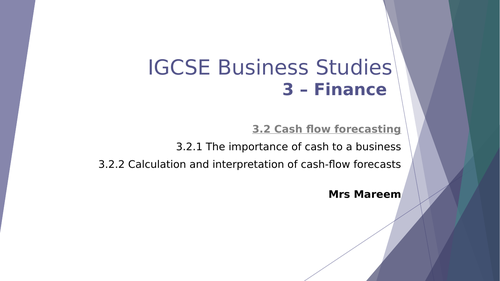 Edexcel IGCSE in Business (9-1) Unit 3 – Business Finance | Teaching ...