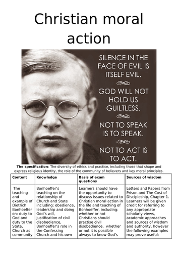 Christian Moral Action Booklet OCR A-Level RS | Teaching Resources