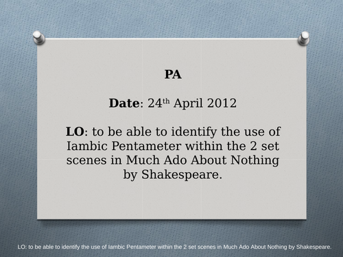 Iambic Pentameter Shakespeare KS2/3 Eng | Teaching Resources