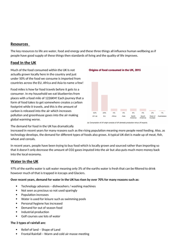 GCSE AQA GEOGRAPHY - THE CHALLENGE OF RESOURCE MANAGEMENT | Teaching ...