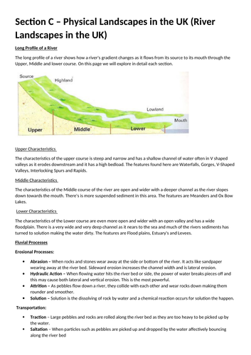GCSE AQA GEOGRAPHY - Physical Landscapes in the UK (River Landscapes in ...