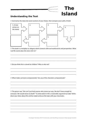 The Island - Armin Greder - Worksheet set | Teaching Resources