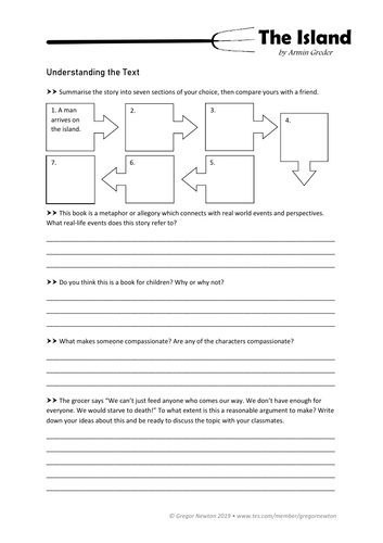 The Island - Armin Greder - Worksheet set | Teaching Resources