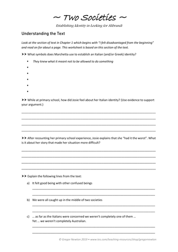 Looking for Alibrandi mixed worksheets | Teaching Resources