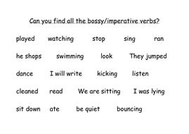 Bossy/Imperative Verbs Short Lesson (Year 2) | Teaching Resources