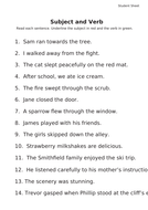 Sentence Structure - Subject and Verb | Teaching Resources