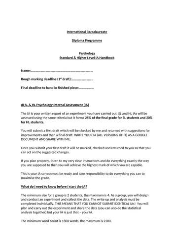 IB Psychology - student handbook for the design and completion of the ...