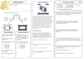 Transformer GCSE 9-1 revision | Teaching Resources