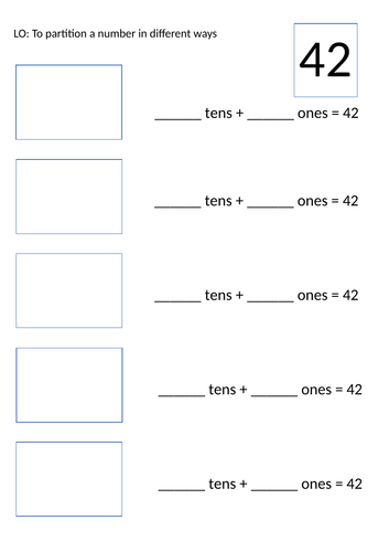Partitioning two-digit numbers into different combinations | Teaching ...
