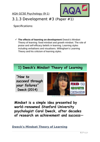 AQA GCSE Psychology Complete Paper 1. WORKBOOKS to go with the PPT's ...