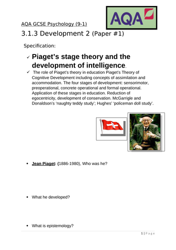 AQA GCSE Psychology Complete Paper 1. WORKBOOKS to go with the PPT's ...