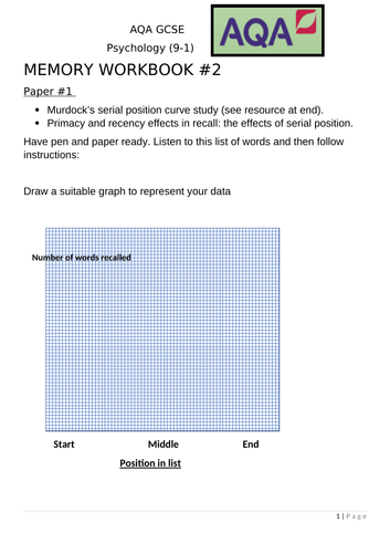 AQA GCSE Psychology Complete Paper 1. WORKBOOKS to go with the PPT's ...