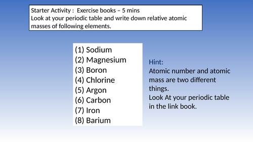 GCSE AQA C4 .1 Relative Masses and Moles - Lesson Plan and Worksheet ...