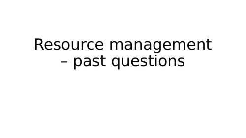 Resource management - revision work booklet AQA Geography GCSE ...
