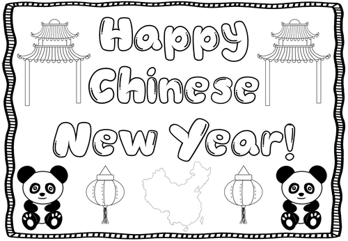 Happy Chinese new Year colouring pages | Teaching Resources