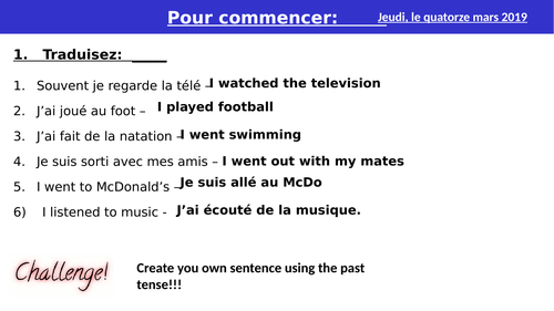 Ma semaine writing practice Buffy - French - Year 8 | Teaching Resources