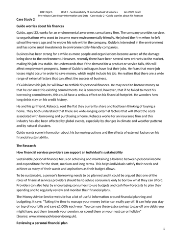 FINANCE LIBF DipFS Exam Jan 2020: Case study 2 FREEBIES | Teaching ...
