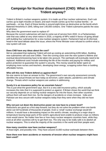 weapons of mass destruction | Teaching Resources