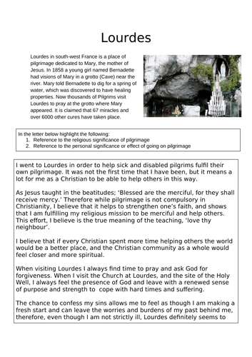 pilgrimage in Christianity letters | Teaching Resources