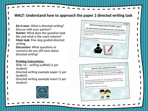 Cambridge Igcse 0500 Directed Writing Teaching Resources