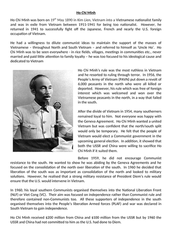 The Leadership of Ho Chi Minh | Teaching Resources