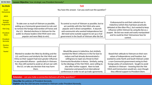 President Kennedy's Strategic Hamlets Programme | Teaching Resources