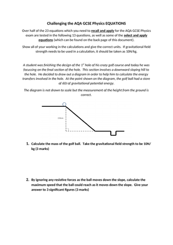 AQA GCSE Physics EQUATIONS REVISION | Teaching Resources AQA GCSE Physics EQUATIONS REVISION | Teaching Resources