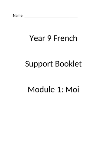 Year 9 French Revision Booklet - Moi | Teaching Resources