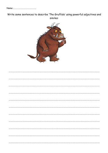 The Gruffalo Descriptive Writing (KS1) | Teaching Resources