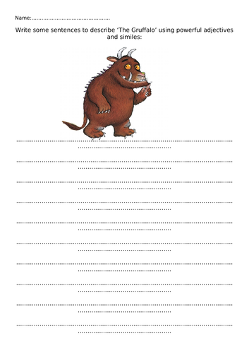 The Gruffalo Descriptive Writing (KS1) | Teaching Resources