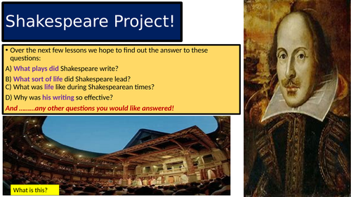 Shakespeare Project - A unit of work introducing Shakespeare (for KS3 ...