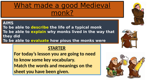 Medieval Monks and Monasteries - KS3 student centred series of lessons ...