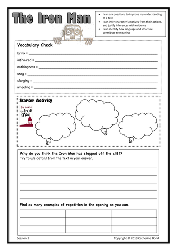 'The Iron Man' Year 3/4 Guided Reading 11-week Unit | Teaching Resources