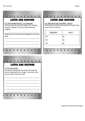 'The Iron Man' Year 3/4 Guided Reading 11-week Unit | Teaching Resources