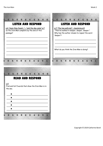 'The Iron Man' Year 3/4 Guided Reading 11-week Unit | Teaching Resources