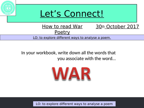 Introduction to War Poetry KS3 English | Teaching Resources