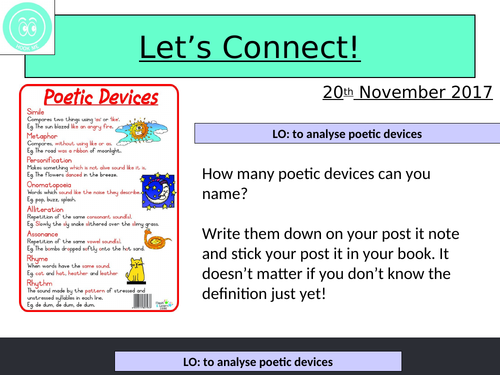 Poetic Devices Lesson KS3/4 English | Teaching Resources