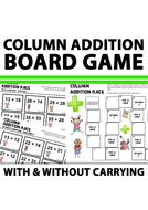 Column Addition Board Game With and Without Carrying | Teaching Resources
