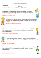 EDEXCEL GCSE Business 1.3.2 Break even practice & Margin of safety ...