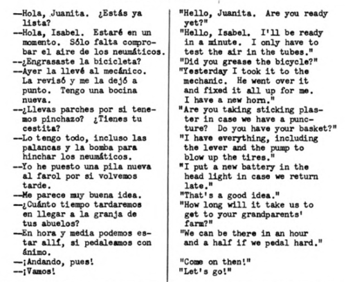 Spanish 1, 2 - Basic Spanish/English Dual language dialogue - "Riding a ...