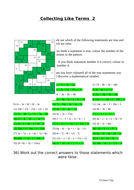 Collecting like terms colouring sheet | Teaching Resources