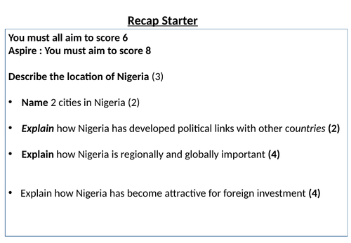 AQA 9-1 Case Study Nigeria : Changing Economic Structure | Teaching ...