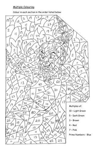Factors and multiples colouring | Teaching Resources