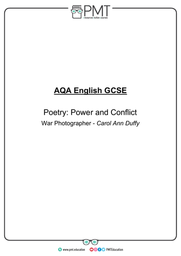 Power and Conflict Poetry Anthology - AQA | Teaching Resources